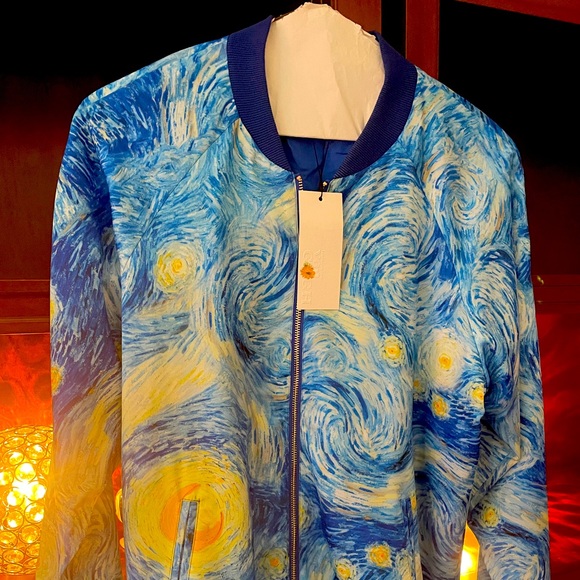 Jackets & Coats | Van Gogh Starry Night Bomber Jacket From Immersive ...